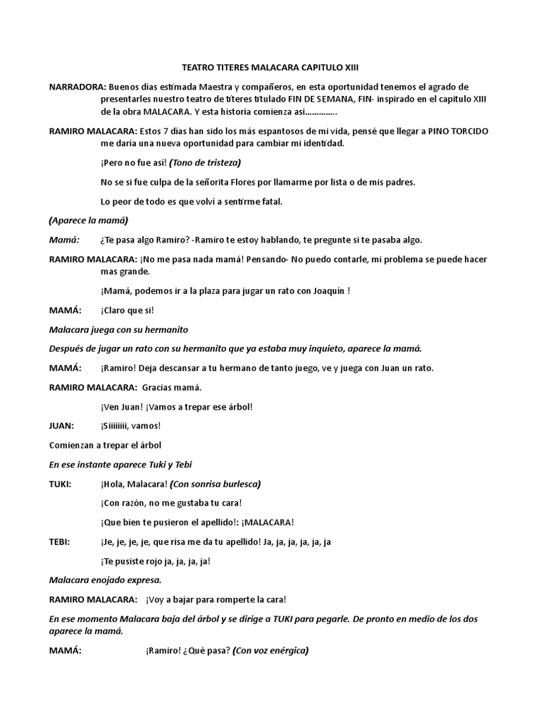 Teatro Titeres Malacara Capitulo Xiii | PDF