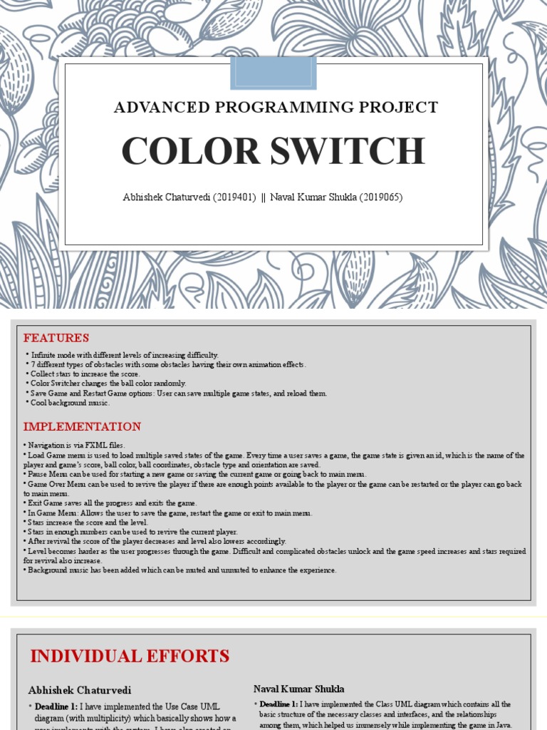 Color Switch | PDF | Class (Computer Programming) | Graphical User ...