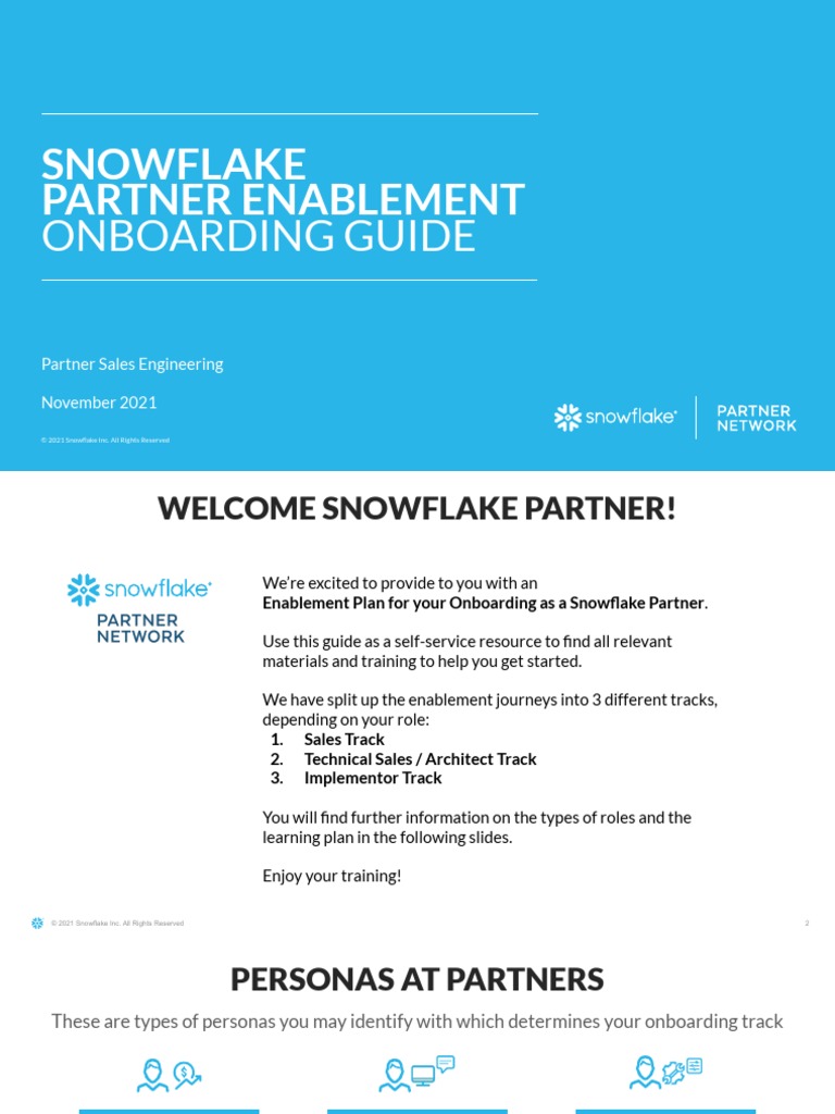 Snowflake - Partner Enablement - Onboarding Guide | PDF | Sales | Cloud ...