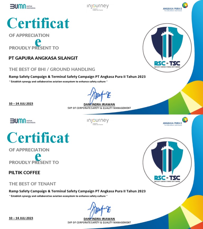 Sertifikat RSC TSC 2023 | PDF