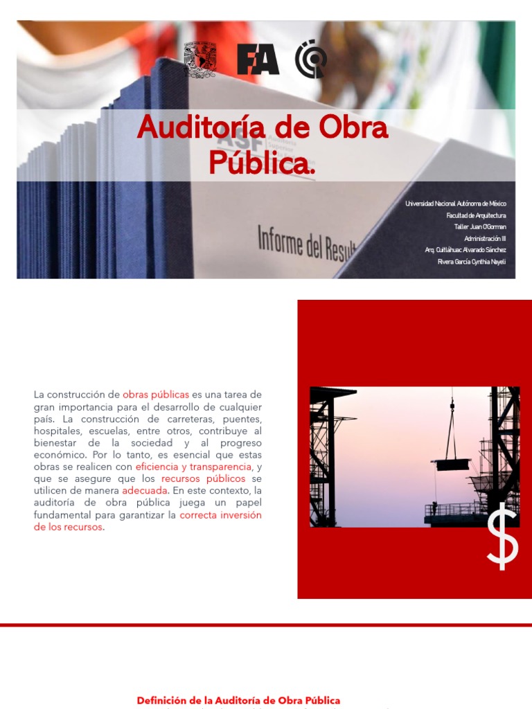 Auditoría de Obra Pública | PDF | Auditoría | Evaluación