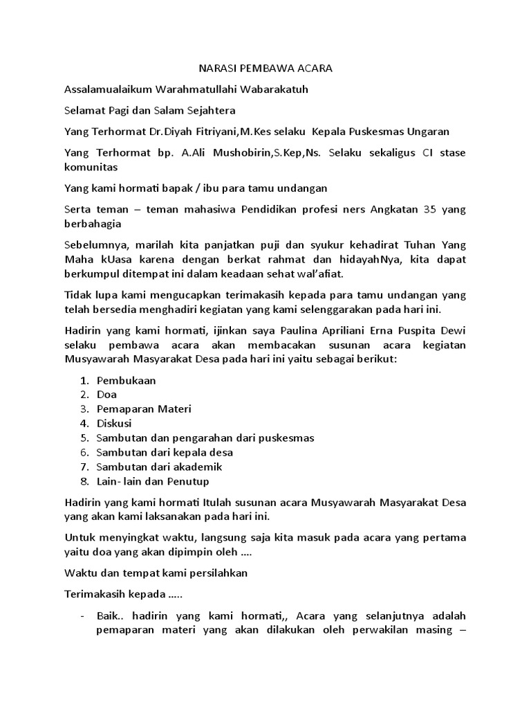 Narasi Pembawa Acara | PDF
