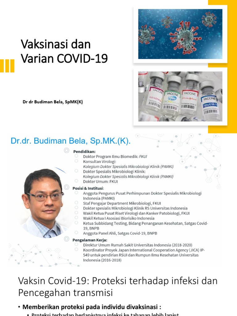 2 - DR Budiman Bela - Vaksinasi Dan Varian COVID-19 | PDF | Sains ...