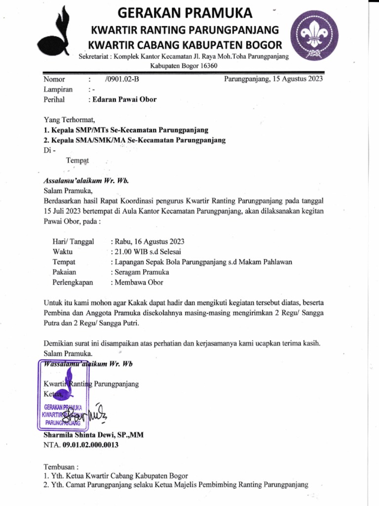 Surat Edaran Pawai Obor | PDF
