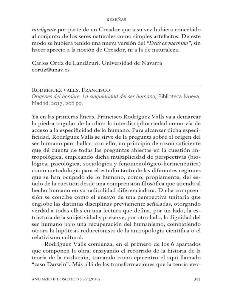 Orígenes Del Hombre. La Singul | PDF | Evolución | Humano