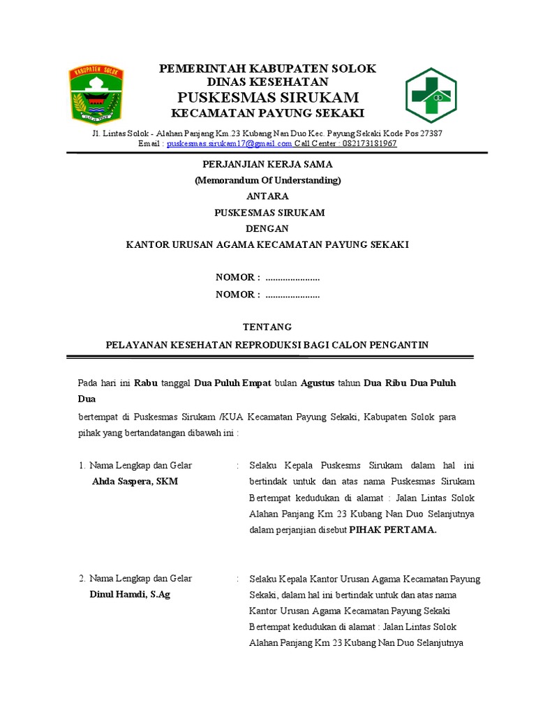 MOU Dengan KUA | PDF