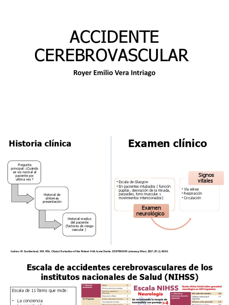 Accidente Cerebrovascular | PDF | Especialidades Medicas | Sistema nervioso