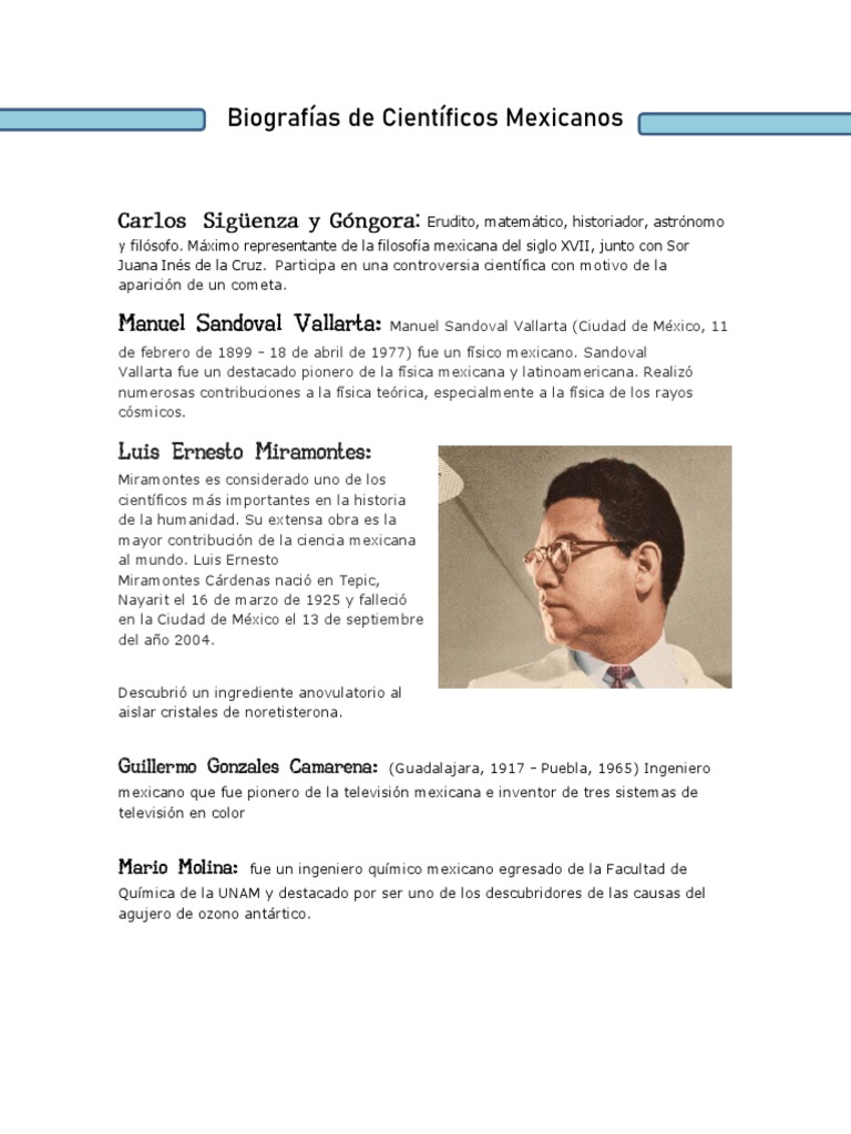 Biografías de Científicos Mexicanos | PDF