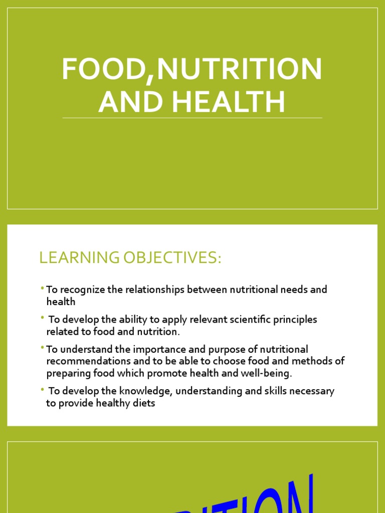 Food Nutrition and Health | PDF | Nutrients | Nutrition