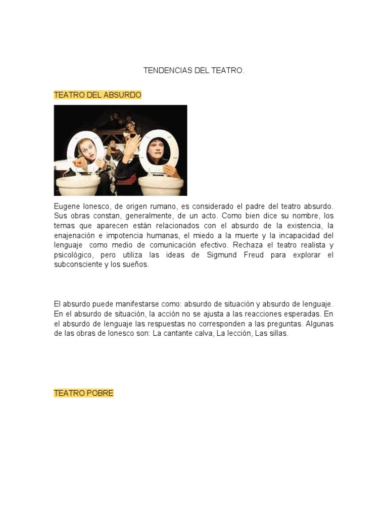 Tendencias Del Teatro | PDF | Teatro | Arte de performance Tendencias Del Teatro | PDF | Teatro | Arte de performance