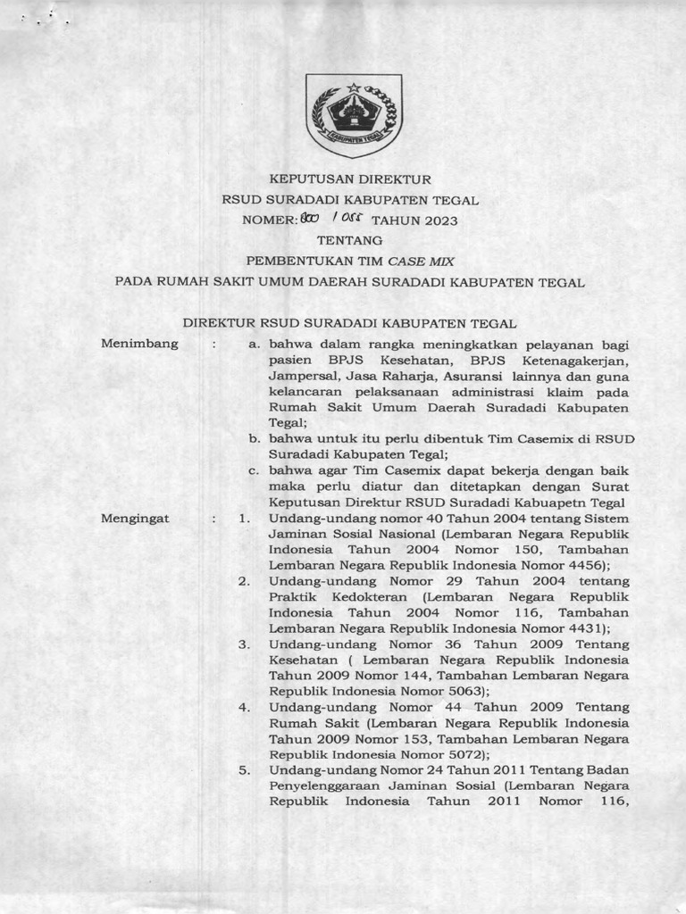 SK Tim Casemix 2023 | PDF | Kesehatan Holistik