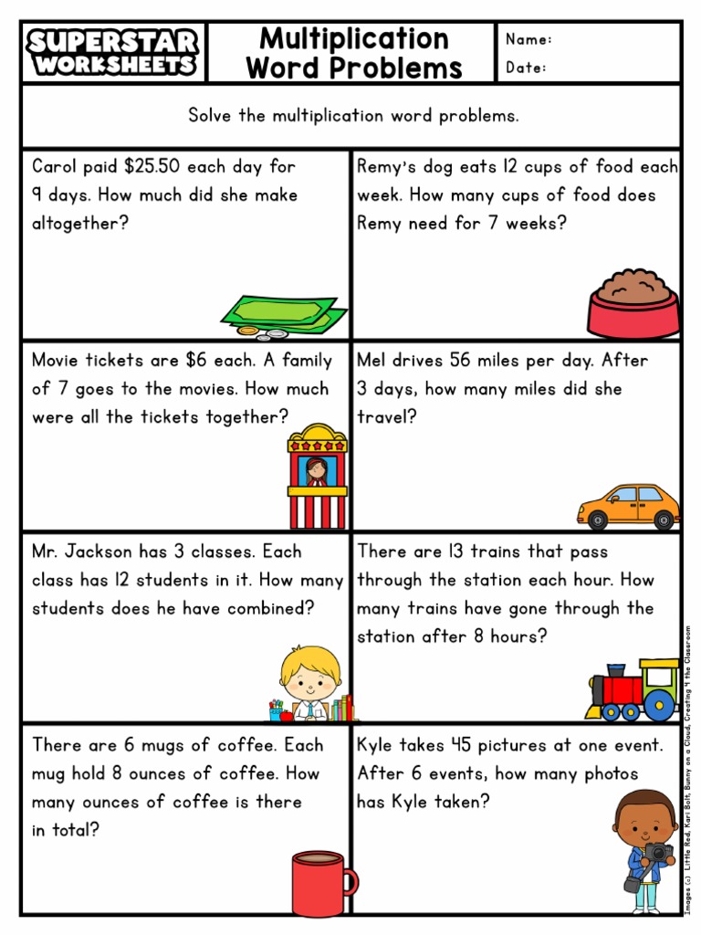 Multiplication Word Problems Grade 5-2 | PDF