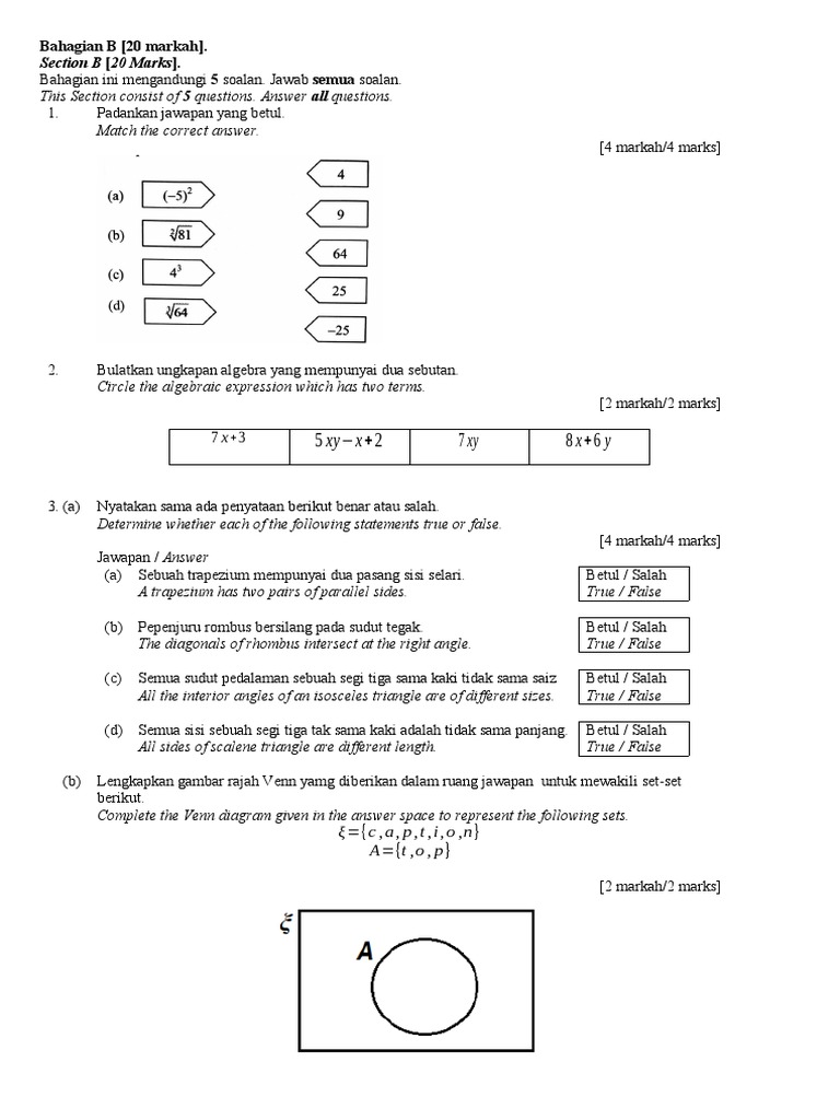 Soalan Form 2 | PDF