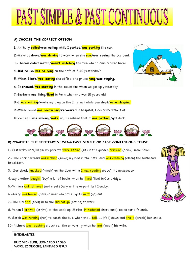 Past Simple & Past Continuous Worksheet | PDF
