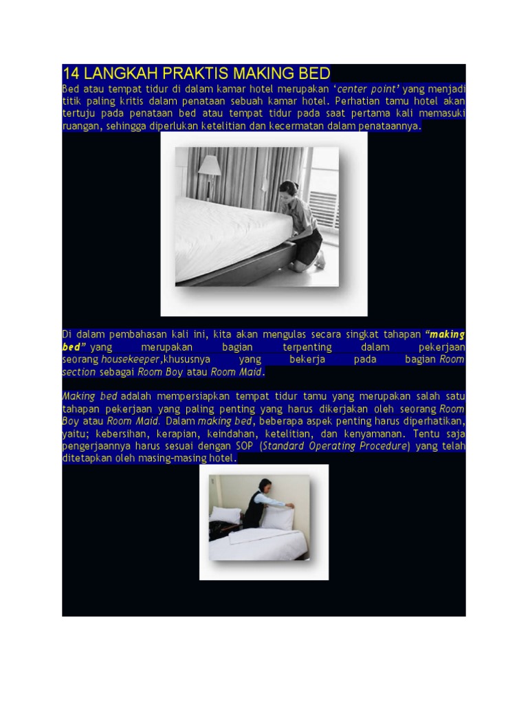 14 Langkah Praktis Making Bed | PDF