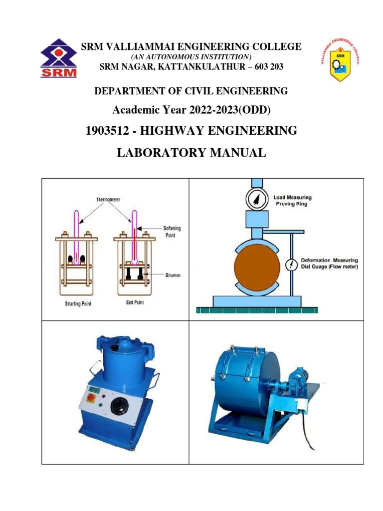 Highway Engineering Laboratory Manual | PDF | Density | Concrete