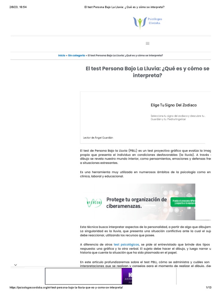 El Test Persona Bajo La Lluvia - ¿Qué Es y Cómo Se Interpreta | PDF ...