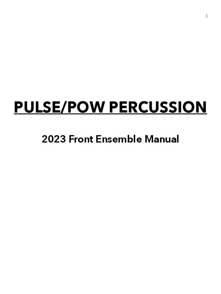 Pulse POW Front Ensemble Audition Packet 2023 | PDF | Musical Instruments