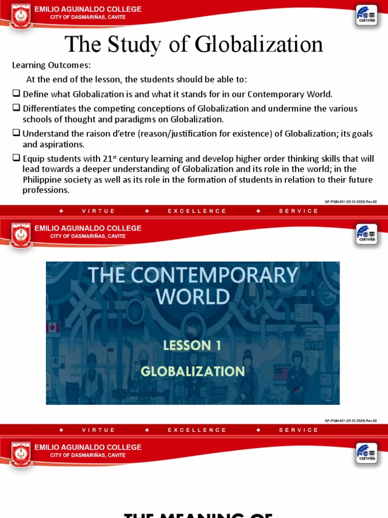 Prelim Lesson 1 A. The Study of Globalization | PDF | Globalization ...