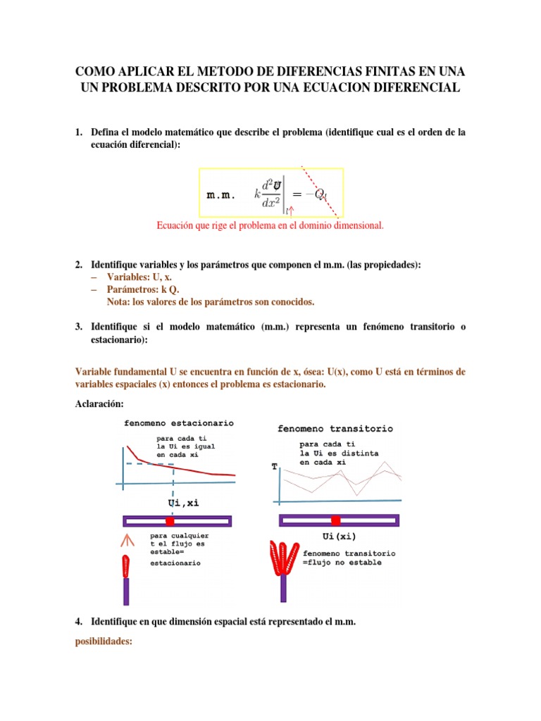 Como Aplicar El Metodo de Diferencias Finitas en Una Un Problema Descrito Por Una Ecuacion ...