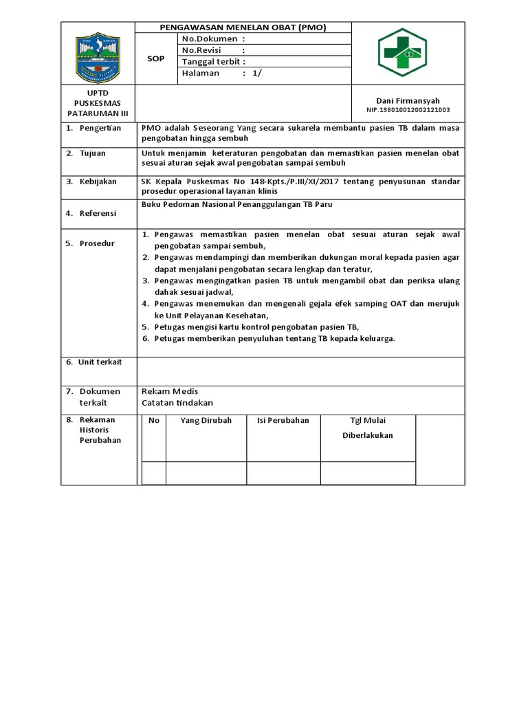 SOP PMO TB PAru | PDF