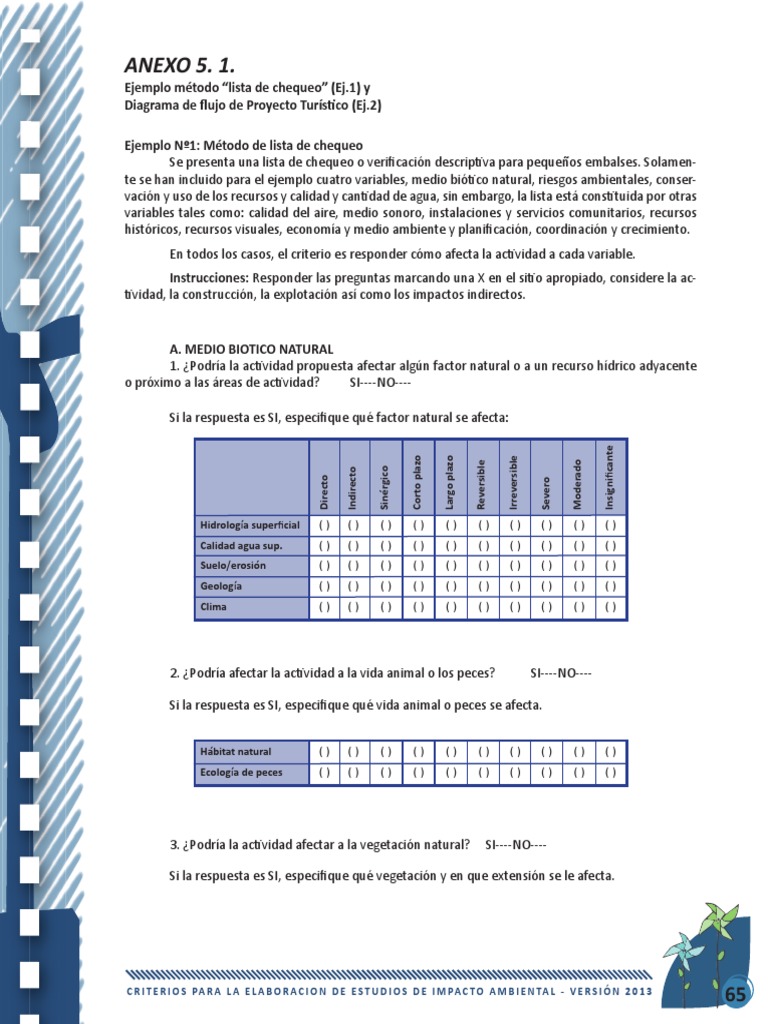 U11 - Check List EIA | PDF | Entorno natural | Evaluación de impacto ...