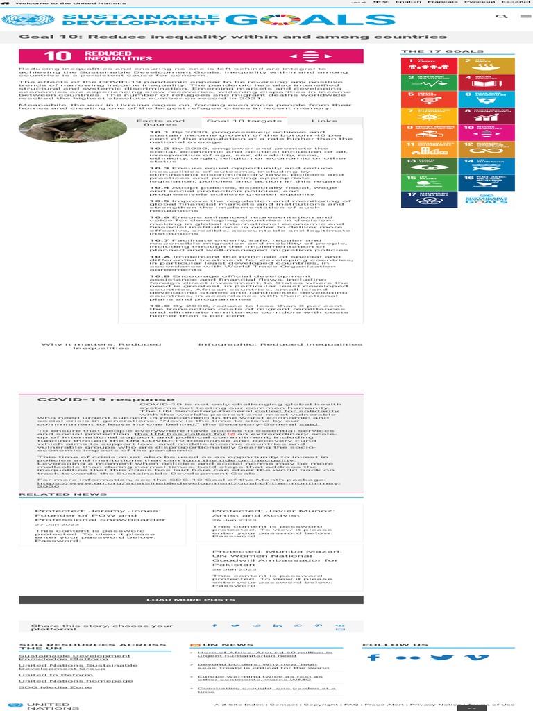 Reducing Inequalities: SDG 10 Overview | PDF | Economies