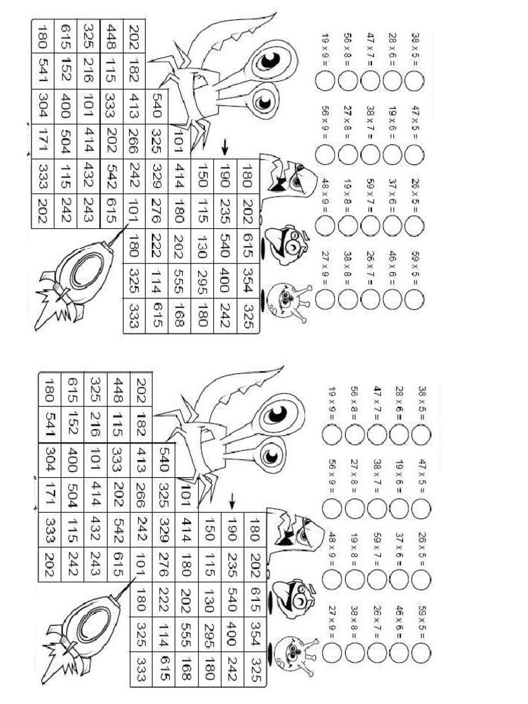 Imprimir 14 Copias Laberinto de Multiplicaciones | PDF