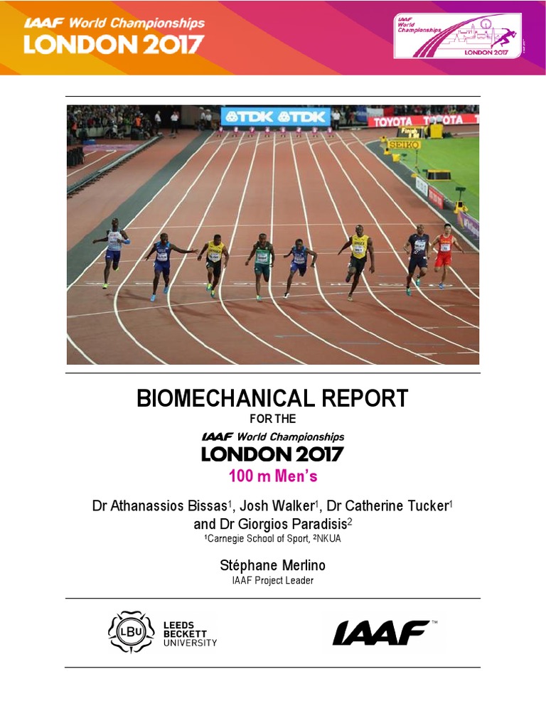 100m Men's Biomechanical Analysis | PDF | Camera | Angle