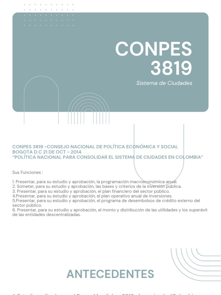 Conpes 3819 | PDF | Colombia | Urbanización