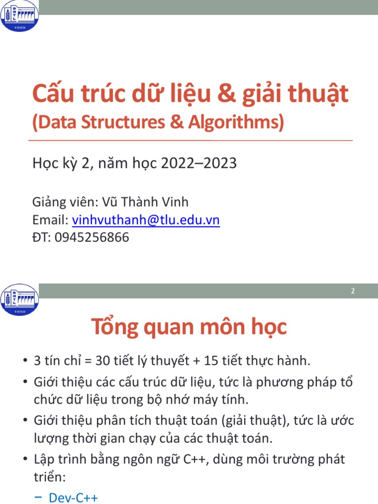 Cấu trúc dữ liệu & giải thuật: (Data Structures & Algorithms) | PDF