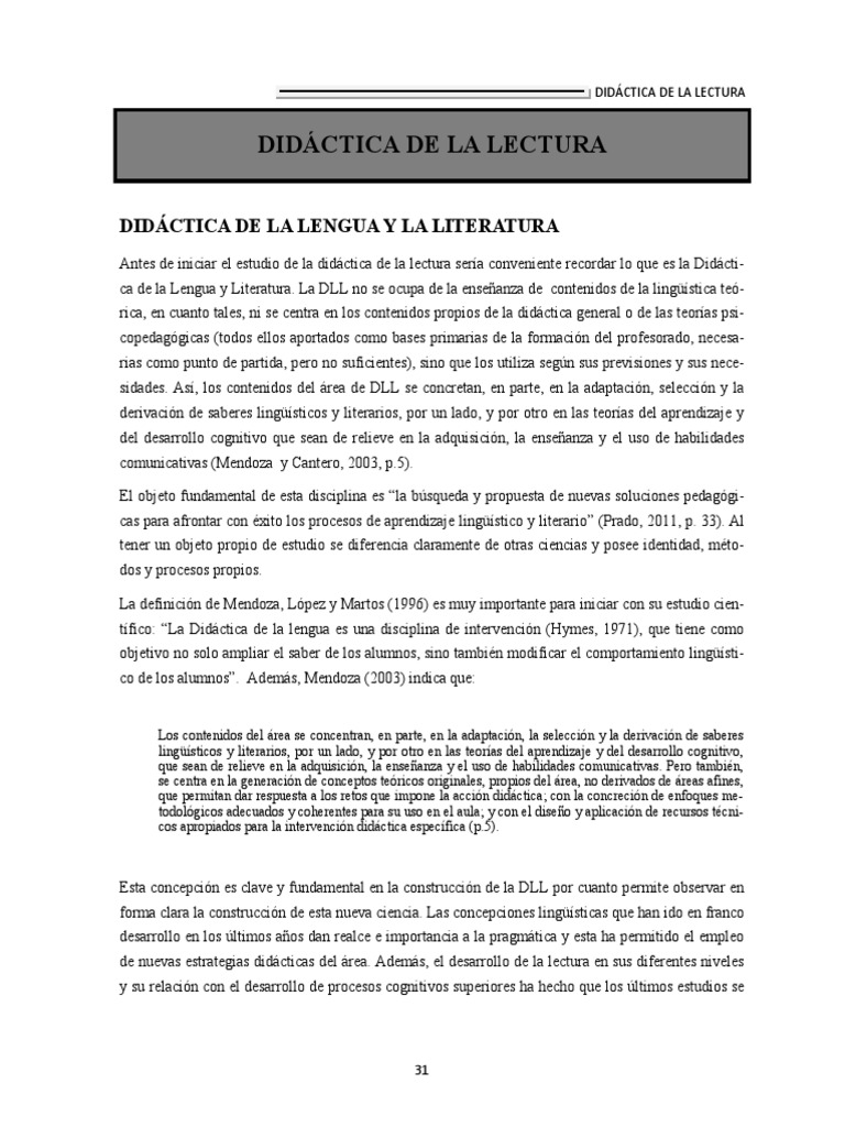 Libro Didactica De La Lectura 31 51 Pdf Enseñando Comprensión Lectora