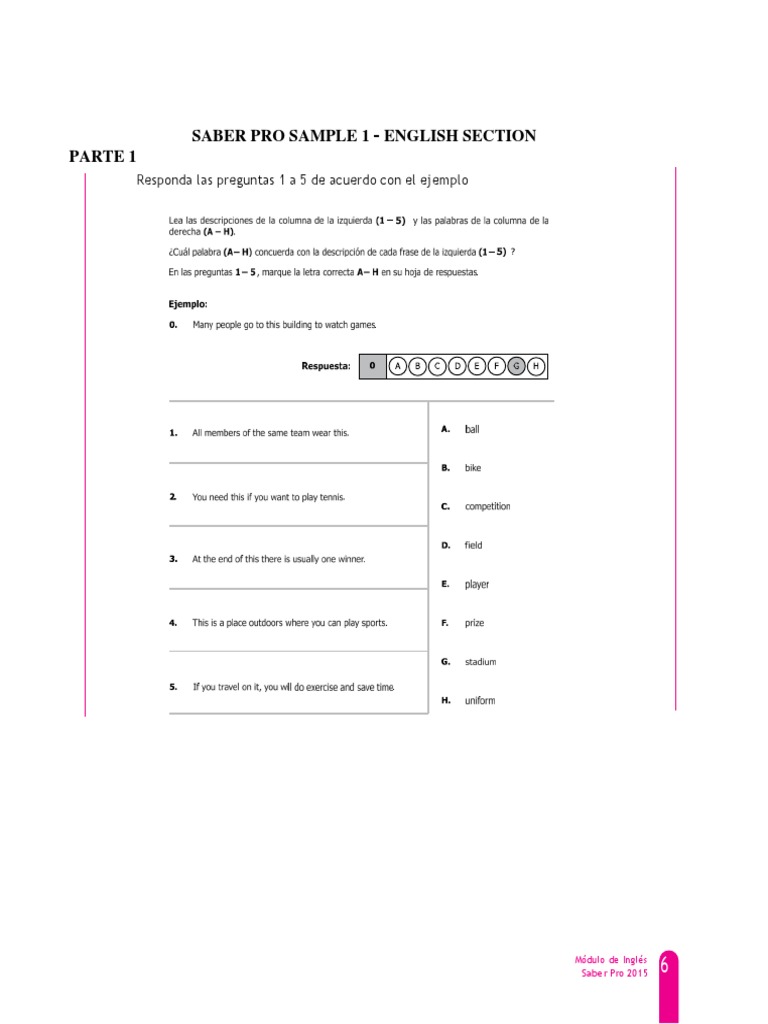 SABERPRO Sample 1 | PDF