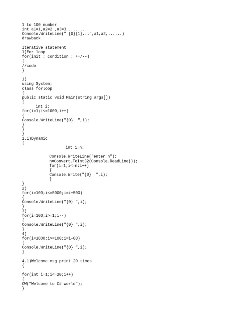 For Loop | PDF | Computer Programming | Software Engineering For Loop | PDF | Computer Programming | Software Engineering