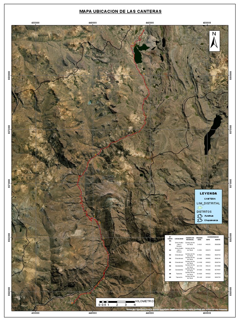 Mapa de Canteras en Aurahua y Chupamarca | PDF