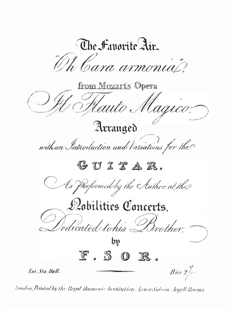 Variaciones de Mozart (F Sor) Flauta Magica | PDF