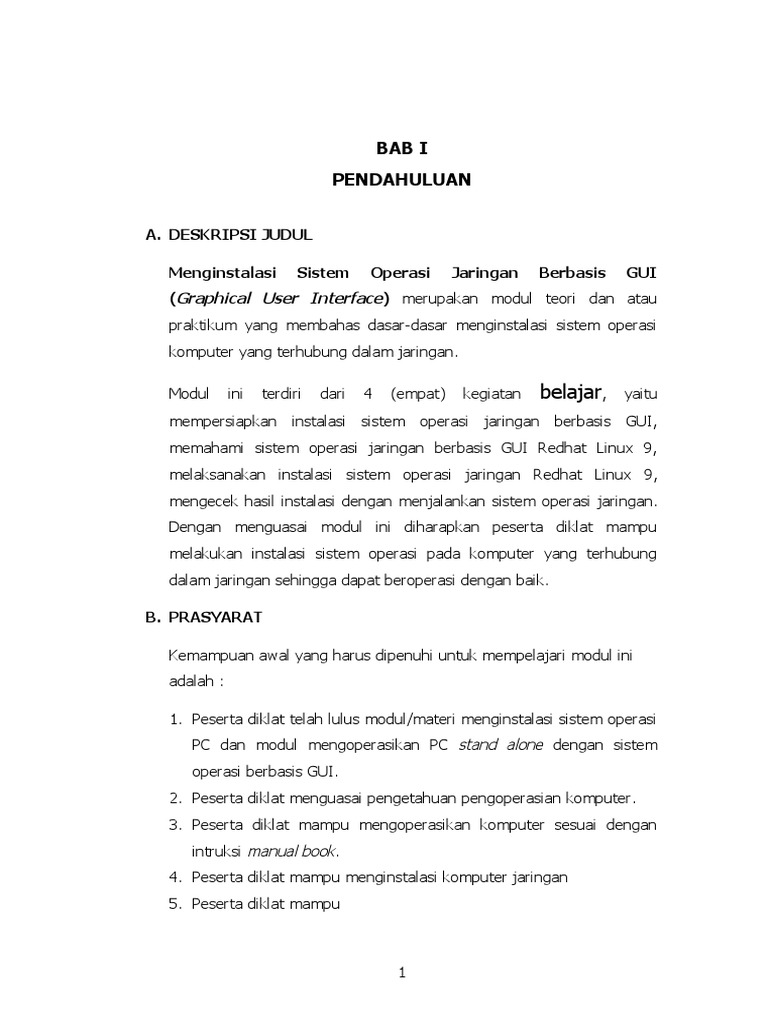 BAB I-IV Menginstalasi SOJ Berbasis GUI | PDF