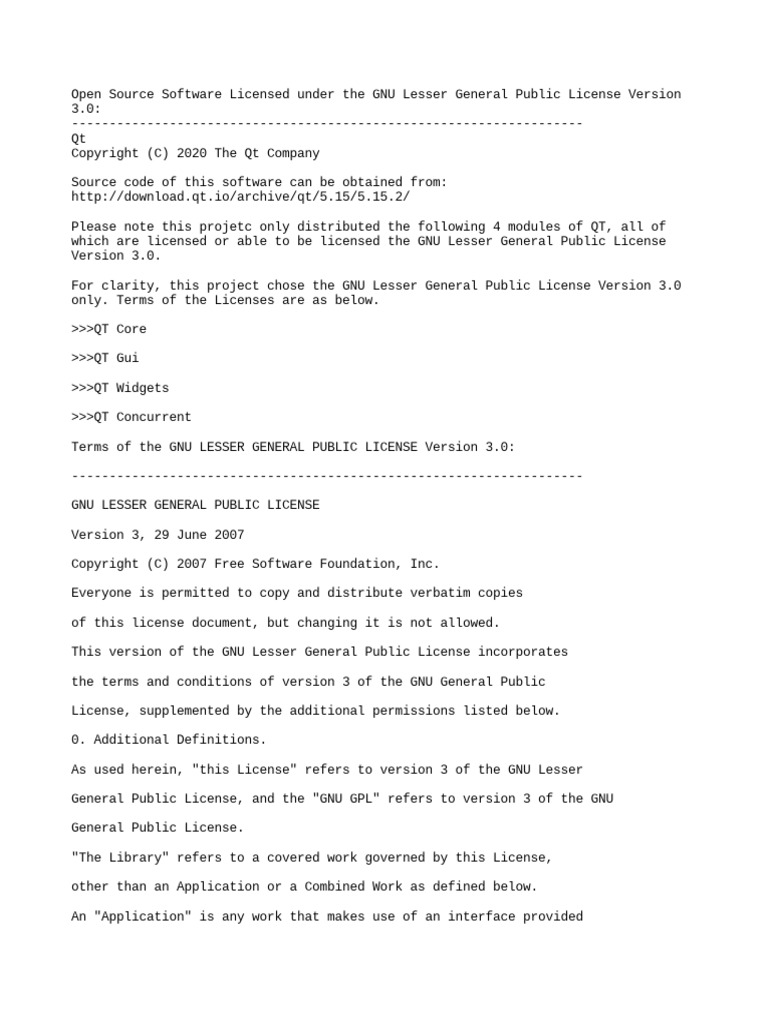 QT License | Download Free PDF | Source Code | Gnu