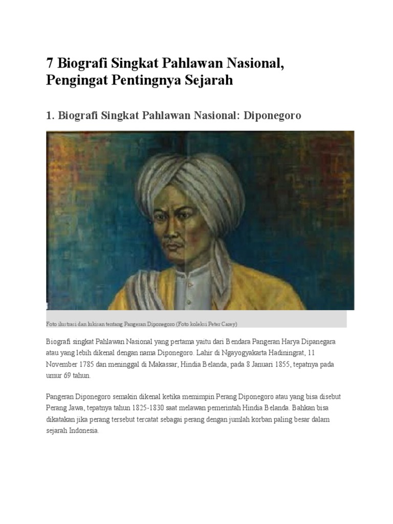 7 Biografi Singkat Pahlawan Nasional Pdf