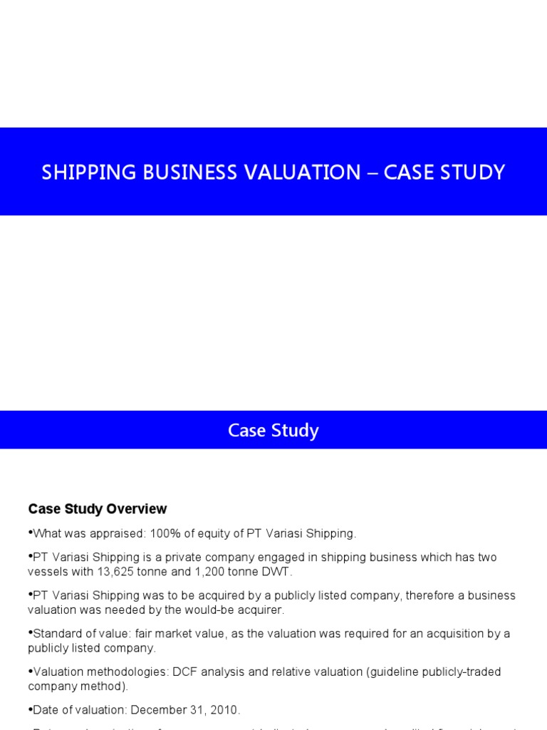 Shipping Company Valuation-Case Study-141128 | PDF | Valuation (Finance ...
