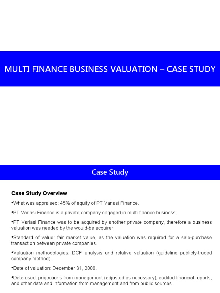 Multi Finance Business Valuation-Case Study-141128 | PDF | Valuation (Finance) | Indonesian Rupiah