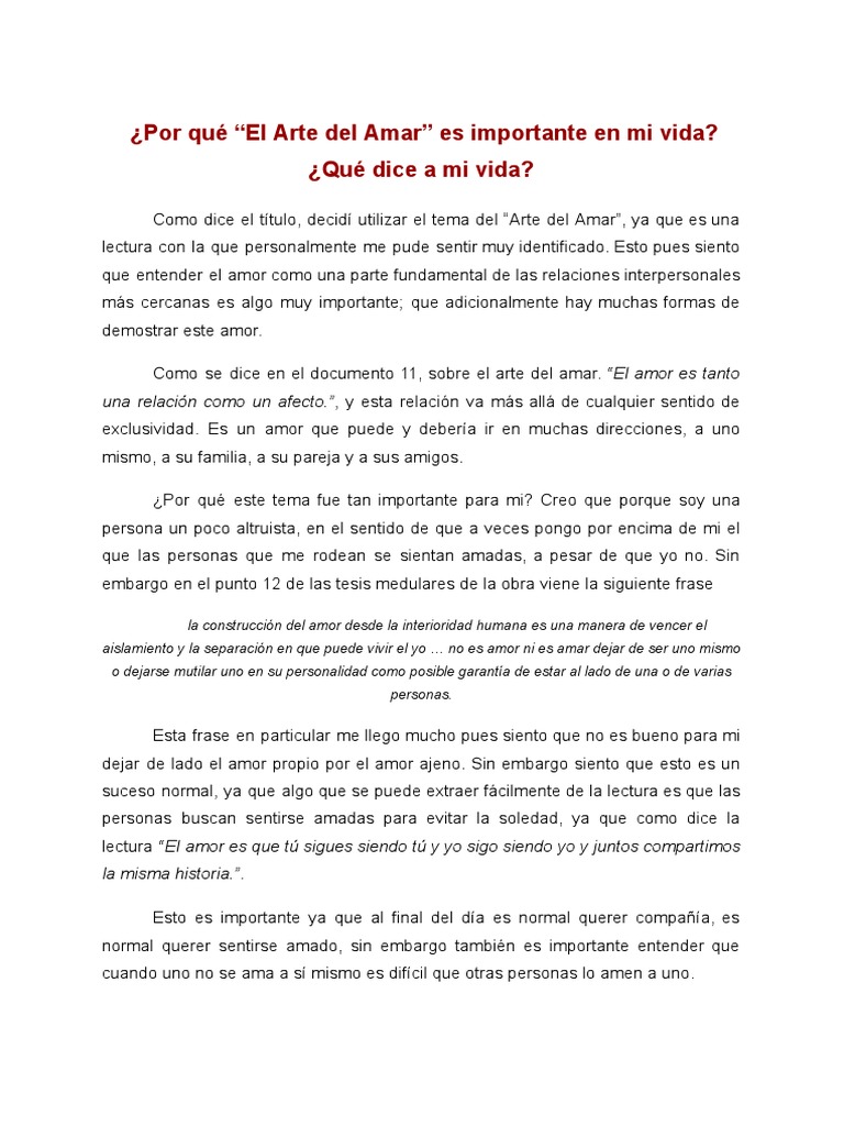 El Amor como Acto de Dar | PDF | Amor