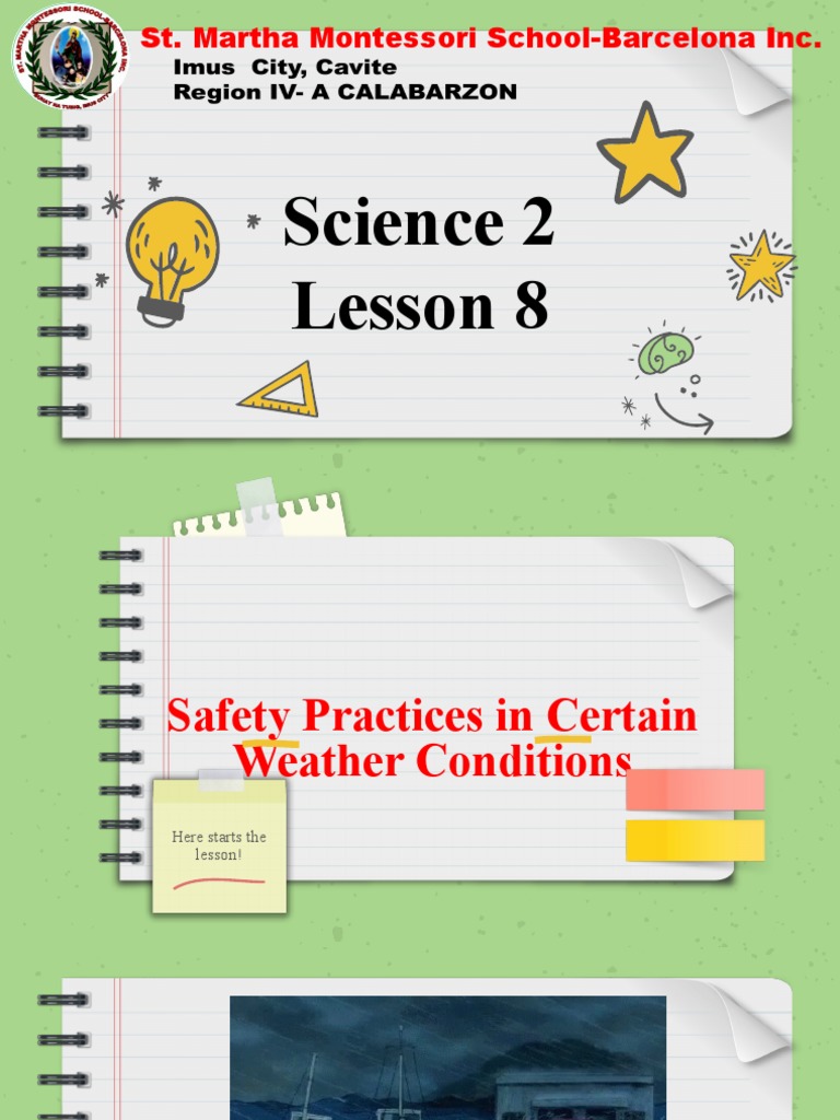 Science 2 - Q4 - L8 - Safety Practices in Certain Weather Conditions | PDF