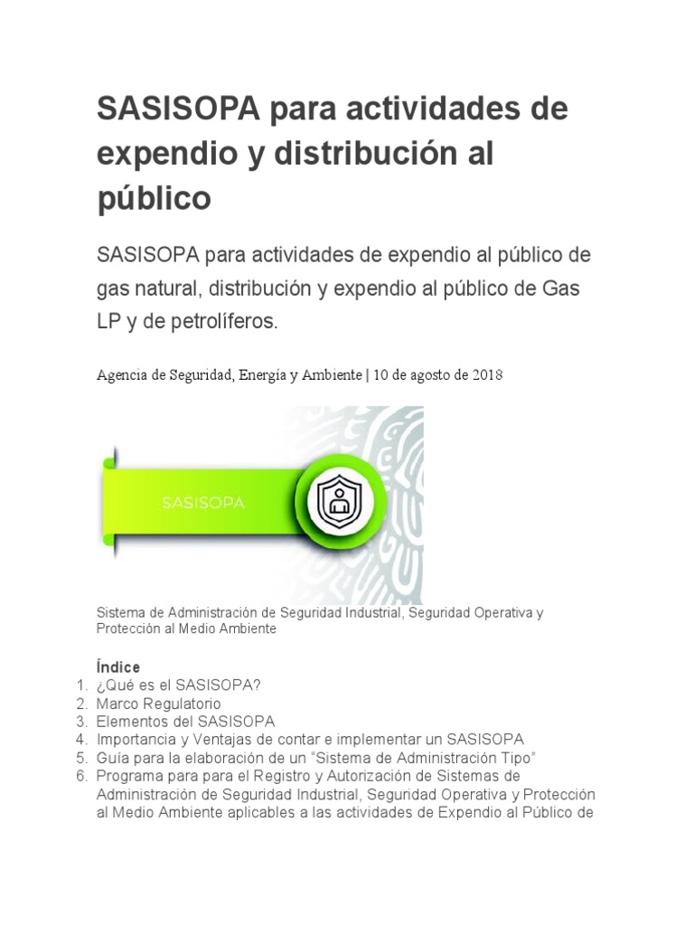 SASISOPA: Seguridad en Expendio de Gas | PDF | Valores | Petróleo