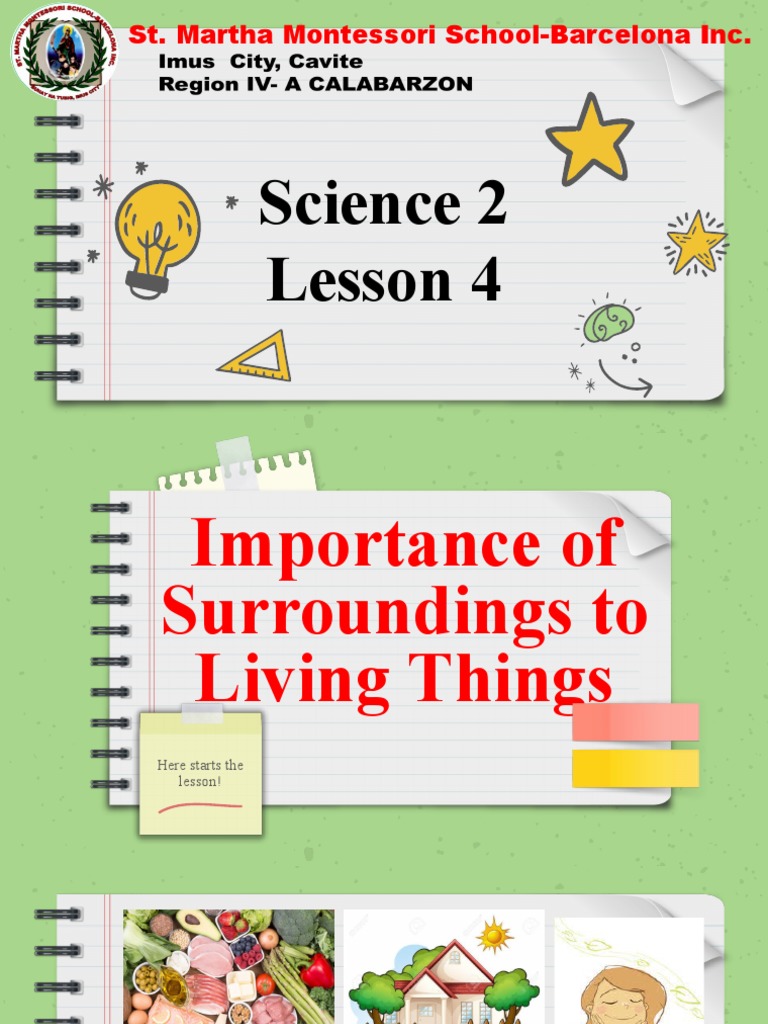 Science 2 - Q4 - L4 - Importance of Surroundings To Living Things | PDF
