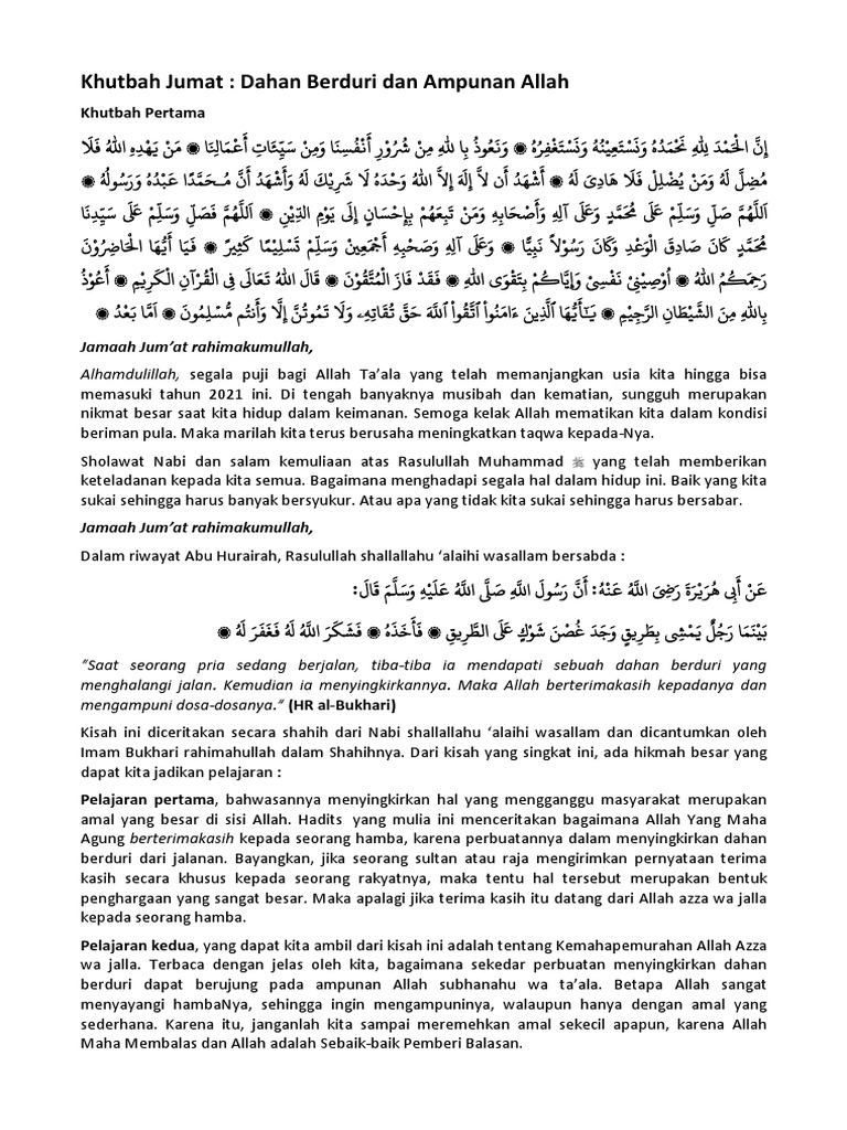 Khutbah Jumat 22 Jan 2021 Print | PDF