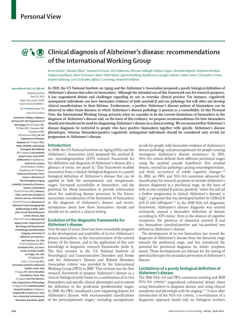 Alzheimer Clinical Diagnosis | PDF | Alzheimer's Disease | Dementia