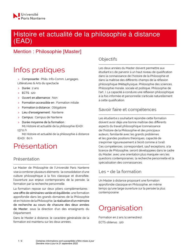 Histoire Et Actualité de La Philosophie À Distance (EAD) | PDF ...