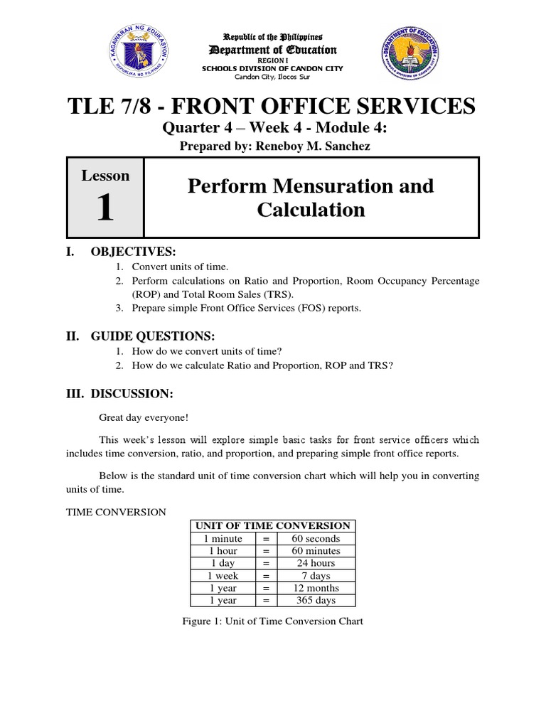 TLE 7-8 Front-Office-Services Q4 W4 M4 LDS Perform-Mensuration-And ...