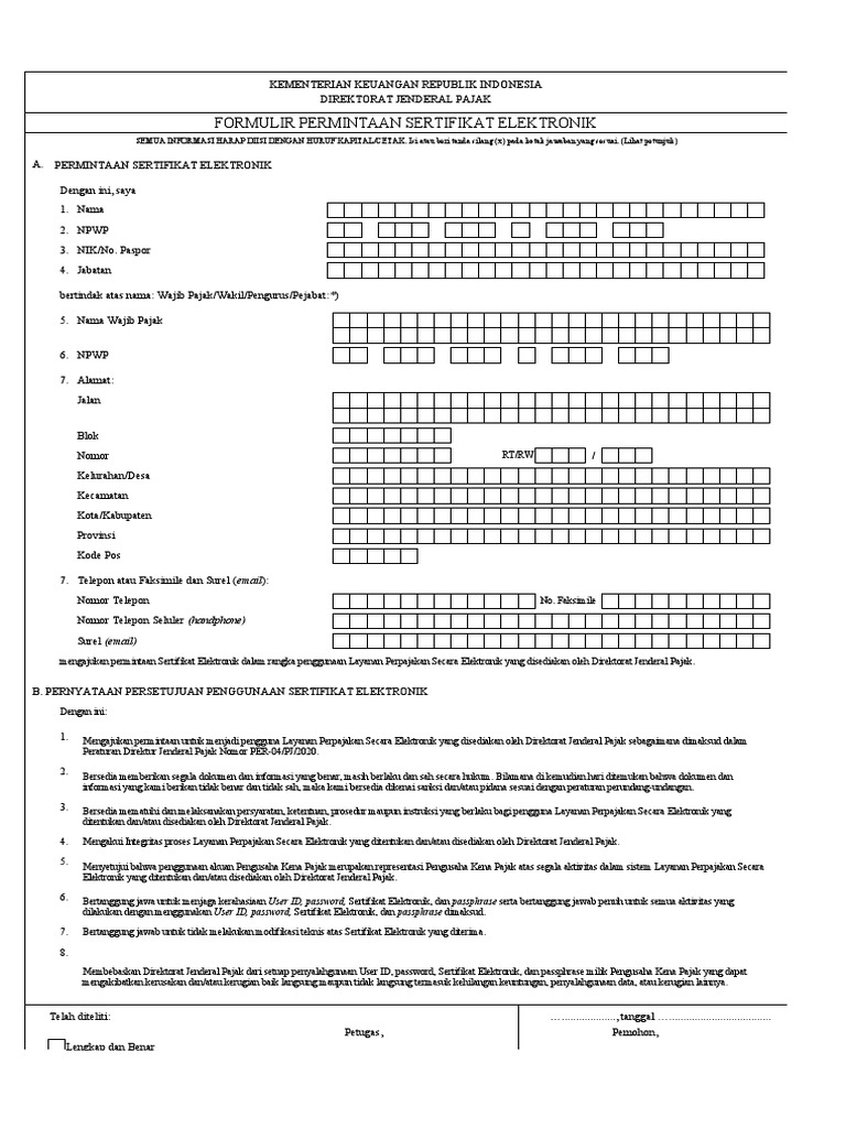 Formulir Sertel | PDF